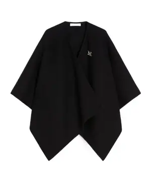 Max Mara Serra Logo Patch Cape - Black