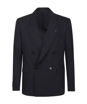 LARDINI Double-breasted Blazer - Black