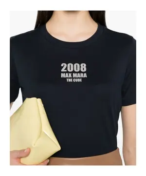 Max Mara Logo Printed Crewneck T-shirt - Black