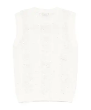 Peserico Knitted Sequin-embellished Vest - White