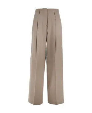 Women's Wide Leg Pleated Twill Pants