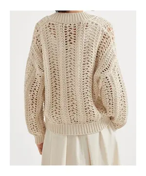Brunello Cucinelli Long Sleeved Open Knit Cardigan