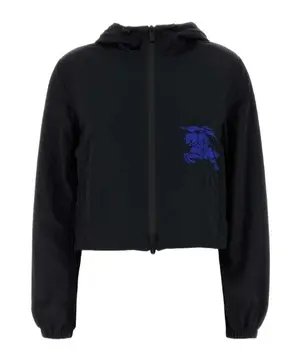 Burberry Hooded Zip-up Jacket With Ekd Motif