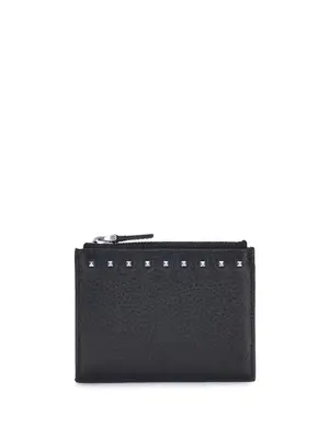 Valentino Garavani Rockstud Zipped Card Holder - Black