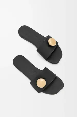 Loewe Logo Medallion Flat Sandals