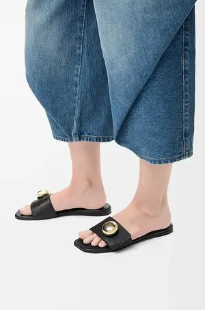Loewe Logo Medallion Flat Sandals