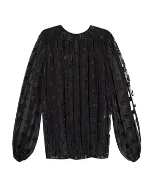 Dolce & Gabbana Logo Jacquard Semi-sheer Blouse