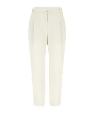 Brunello Cucinelli Monili Embellished Sparkling Slouchy Trousers - Beige