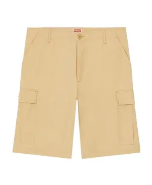 Kenzo Knee-length Cargo Shorts With Drawstring Waist - Nude