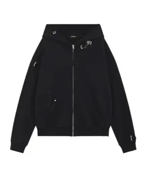 We11Done Zip-up Hoodie With Rose Piercing Detail