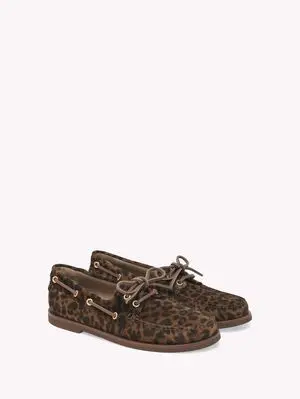 GIANVITO ROSSI Vandee Leopard Print Suede Loafers - Brown