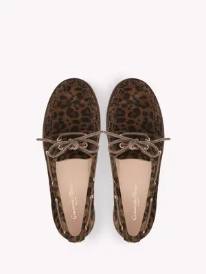 GIANVITO ROSSI Vandee Leopard Print Suede Loafers - Brown