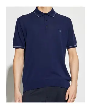 Etro Tro Pegaso Embroidered Knitted Polo Shirt