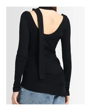 JEAN PAUL GAULTIER Ribbed Cotton Twisted Double-layer Top