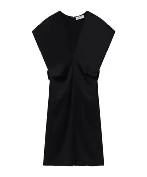 Stella McCartney Deep V-neck Cap Sleeve Midi Dress