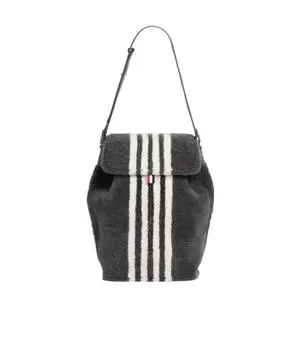 Thom Browne 4-bar Stripe Backpack - Medium Grey