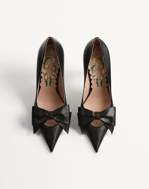 Valentino Garavani Bow Detail Kidskin Pumps - Black