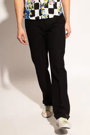 Off-White Logo Patch Straight Leg Tailored Pants