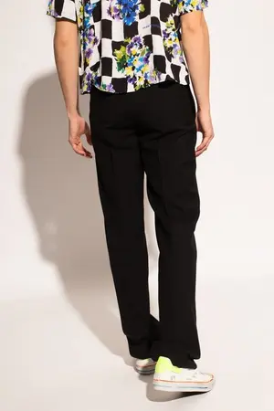 Off-White Logo Patch Straight Leg Tailored Pants