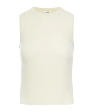 Celine Sleeveless Top In Striped Wool