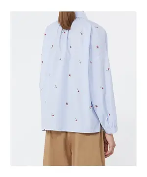 Max Mara Embroidered Striped Shirt