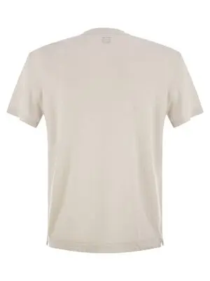 Fedeli Stretch Linen Short-sleeve T-shirt - Nude