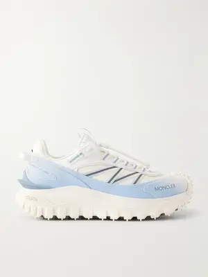 Moncler Trailgrip Gtx Leather-trimmed Mesh And Canvas Sneakers - White