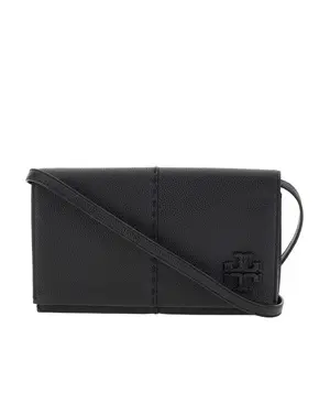 Tory Burch Logo Plaque Shoulder Bag - Black