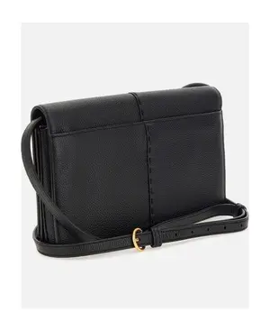 Tory Burch Logo Plaque Shoulder Bag - Black
