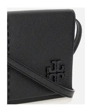 Tory Burch Logo Plaque Shoulder Bag - Black
