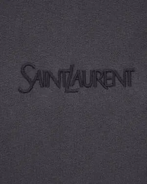Saint Laurent Embroidered Hoodie - Dark Gray
