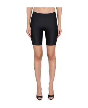 AMI Paris Stretch Elasticated Waistband Legging Shorts - Black