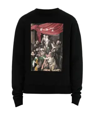 Off-White Caravaggio Painting Long Sleeve Sweatshirt - Black