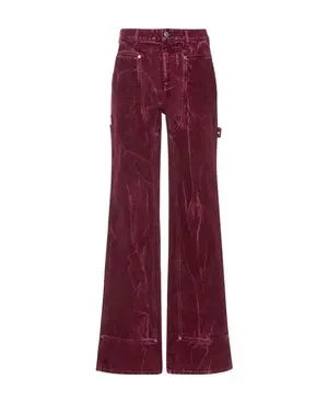 Stella McCartney Stella McCartney Velvet Straight Leg Jeans Red