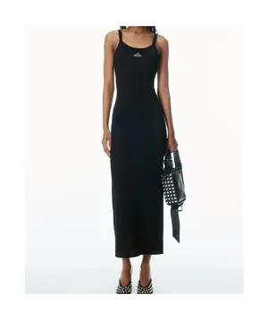 Alexander Wang 3d Logo Mesh Sleeveless Midi Dress