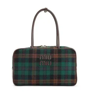 Miu Miu Beau Tartan Top-handle Bag - Black