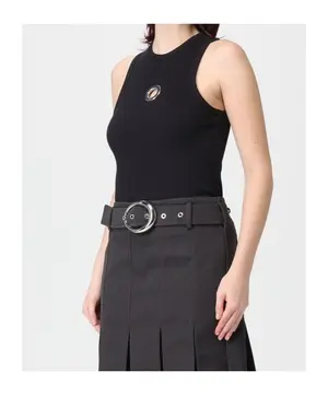 Rabanne Ribbed Sleeveless Vest With Metal Detail