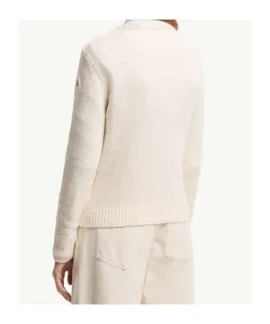 Moncler Embroidered Logo Crew Neck Jumper - White