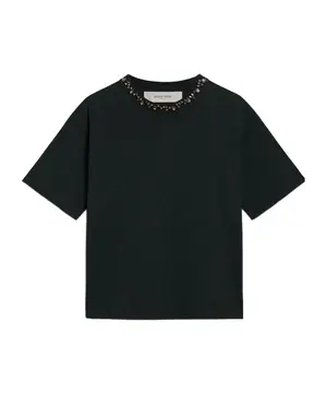 GOLDEN GOOSE Embellished Neck T-shirt - Black