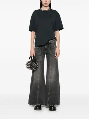 GOLDEN GOOSE Embellished Neck T-shirt - Black