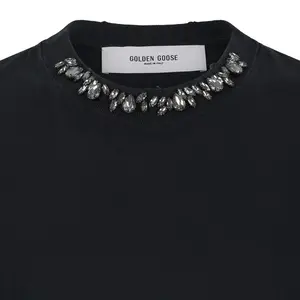 GOLDEN GOOSE Embellished Neck T-shirt - Black