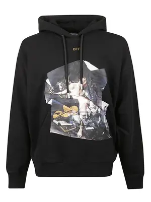 Off-White Graphic Print Hoodie - Black
