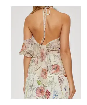 Alexander McQueen Ruffled Floral-print One-shoulder Top