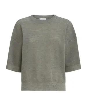 Brunello Cucinelli Short Sleeve Crewneck Jumper - Gray