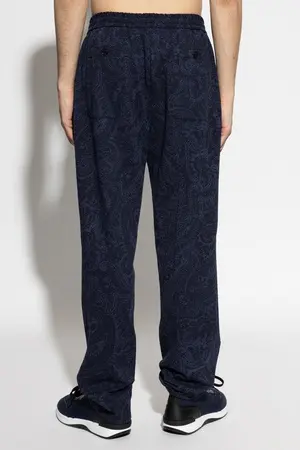 Etro Paisley Pattern Jacquard Tapered Leg Trousers - Black