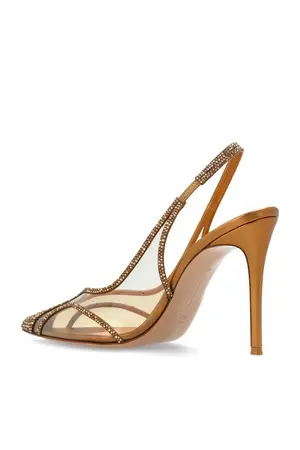 GIANVITO ROSSI Brenda Embellished Slingback Pumps - Brown
