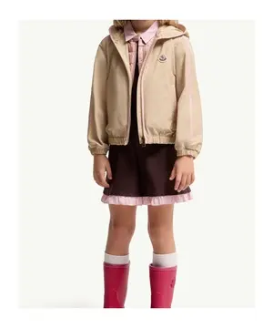 Moncler Sarracenia Hooded Jacket With Zip Closure - Beige
