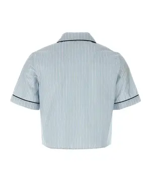 Prada Striped Chambray Bowling Shirt
