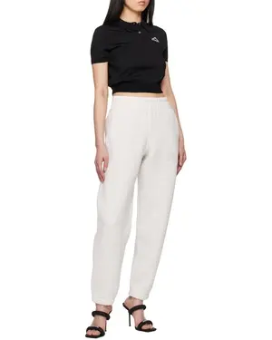 Alexander Wang 3d Logo Mesh Cropped Polo Shirt