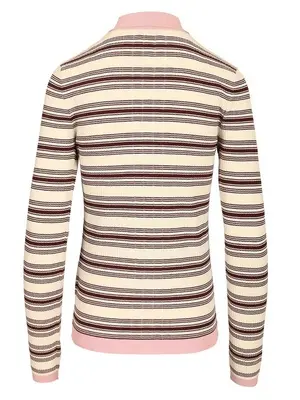 Moncler Striped Long-sleeve Knitted Polo Top - Multicolor